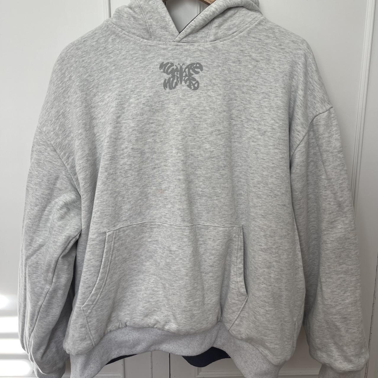 Metra Reversible Hoodie (grey and dusty blue) Size... | Depop