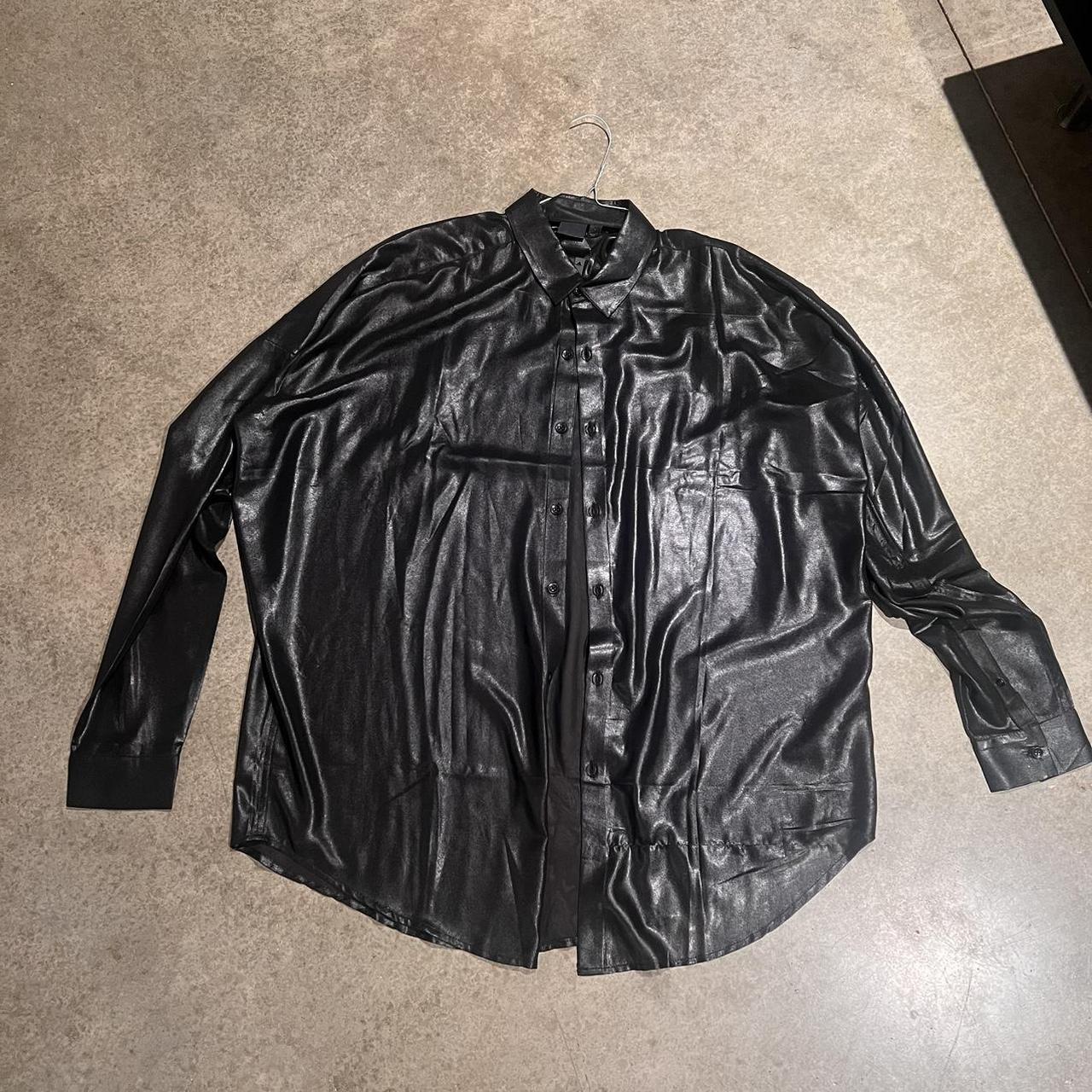 Oversized shiny sheer shirt - Depop
