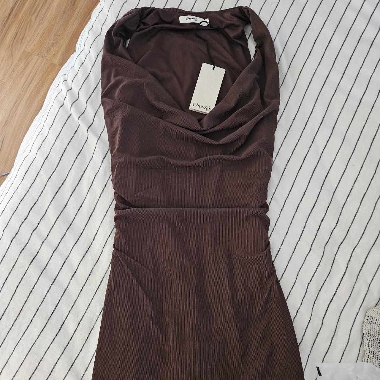 Repop OWNELY Gemma Mini Dress in Carob BNWT | Depop