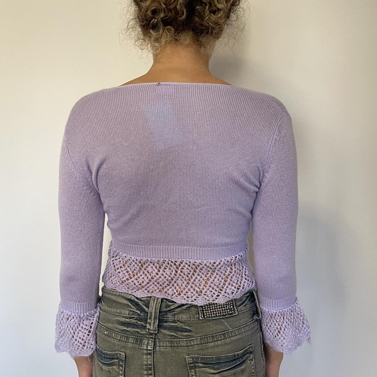 Cutest lilac knit cardigan Looks sweet on its own... - Depop