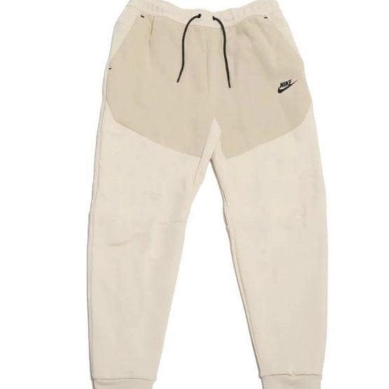 nike beige tech fleece -9/10 condition -medium but... - Depop