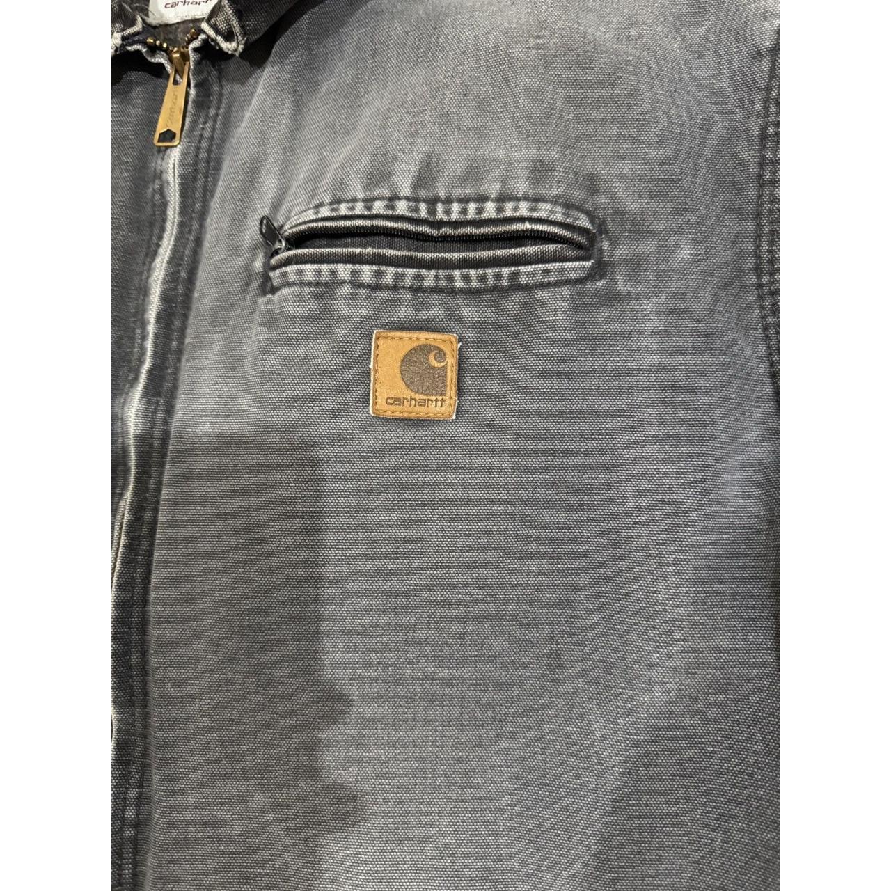 Vintage Carhartt Grey Detroit Jacket - Depop