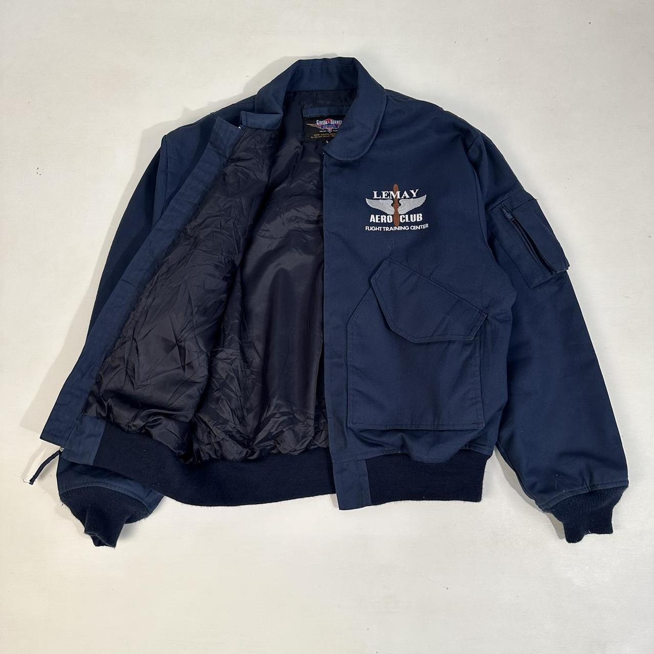 Vintage Blue Flight Jacket American beauty Navy... - Depop