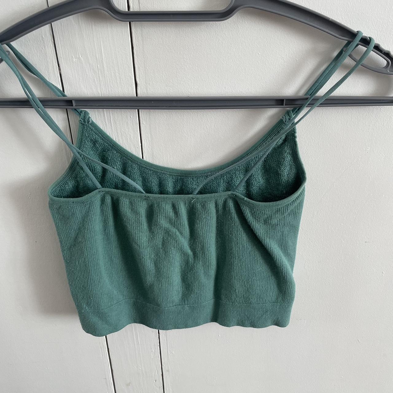 Urban outfitters double strapped green and pink crop... - Depop