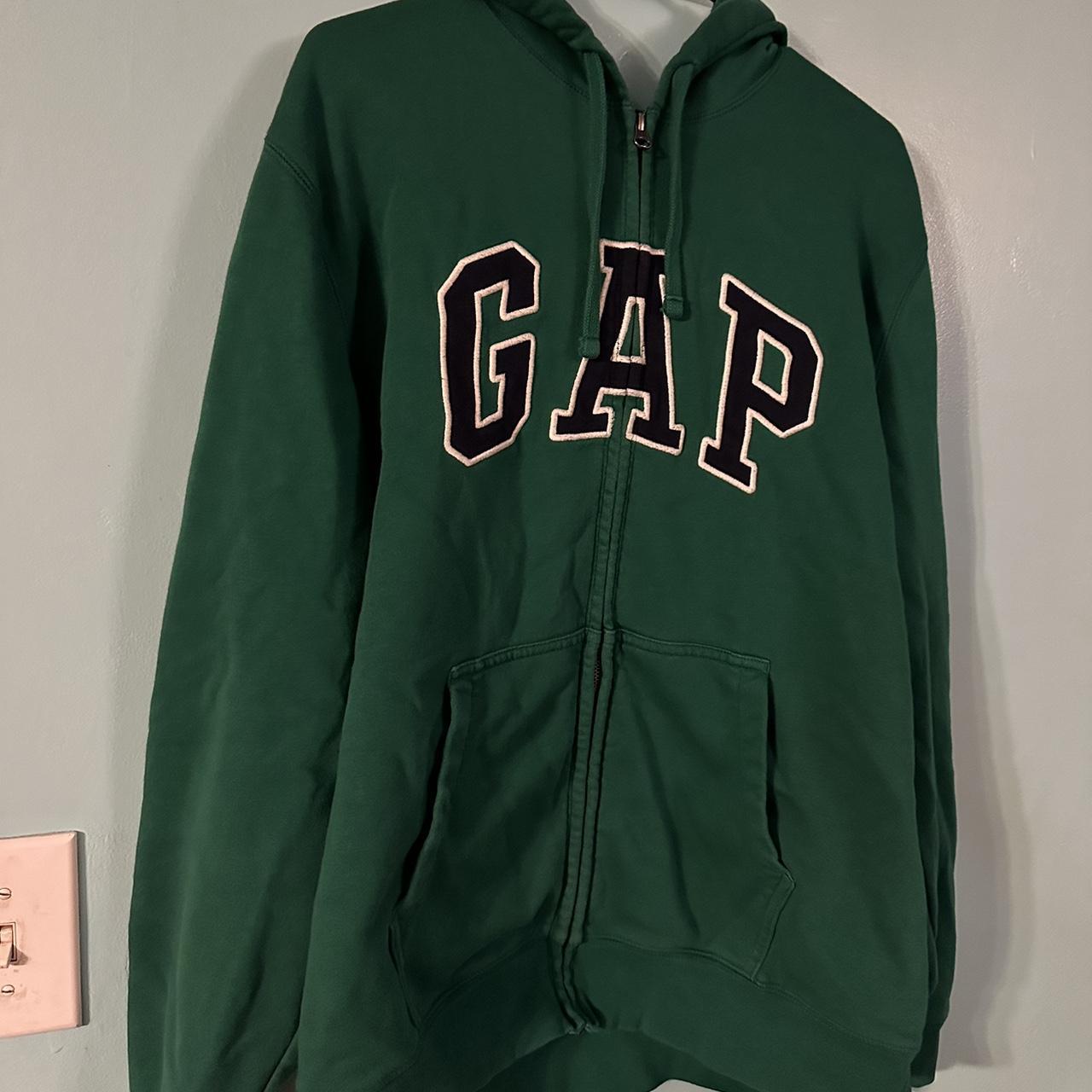 GAP zip-up hoodie marked XL, but fits like a Large.... - Depop