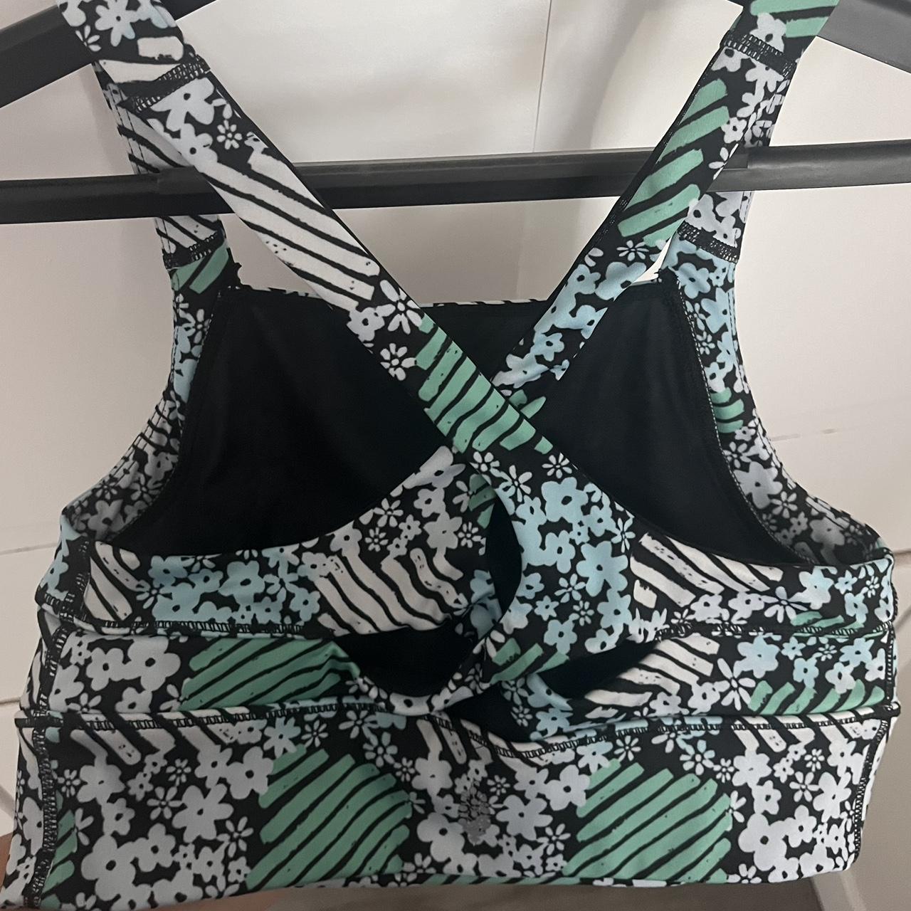 Free People Women's Blue and Green Top | Depop