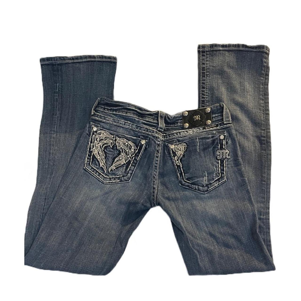 Gorgeous Single Angel Wing 2000s Miss Me Denim Jeans... - Depop