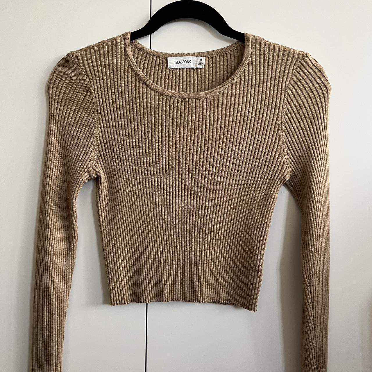 Women's Tan Crop-top | Depop
