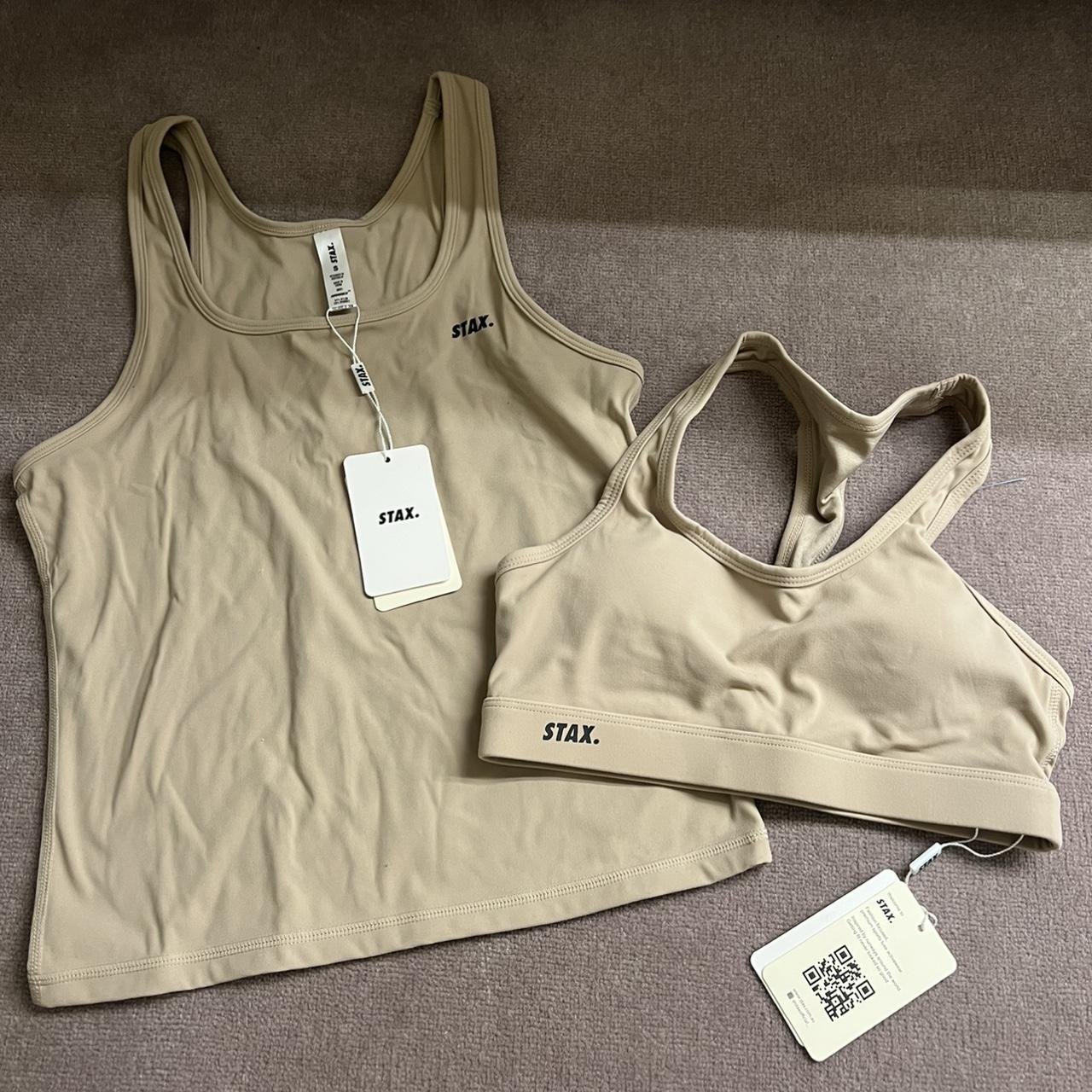 stax tank and bra in nude new with tags size small... - Depop