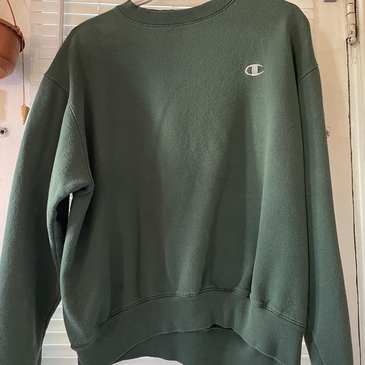 Green champion crew neck size women’s large! - Depop