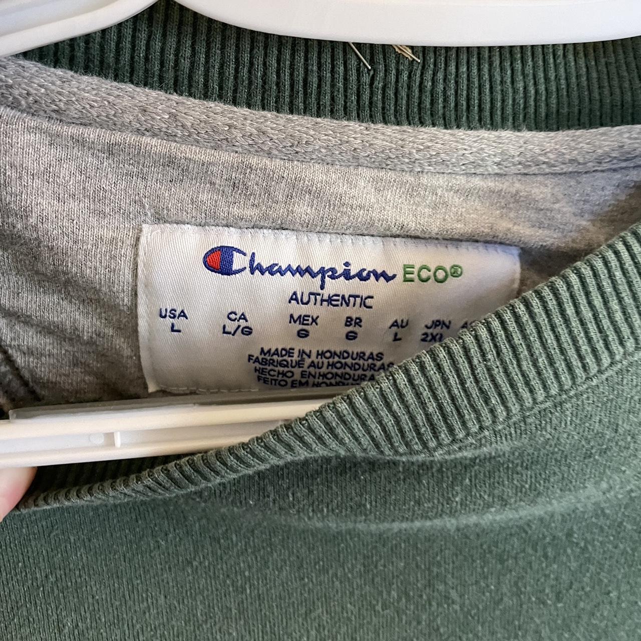 Green champion crew neck size women’s large! - Depop