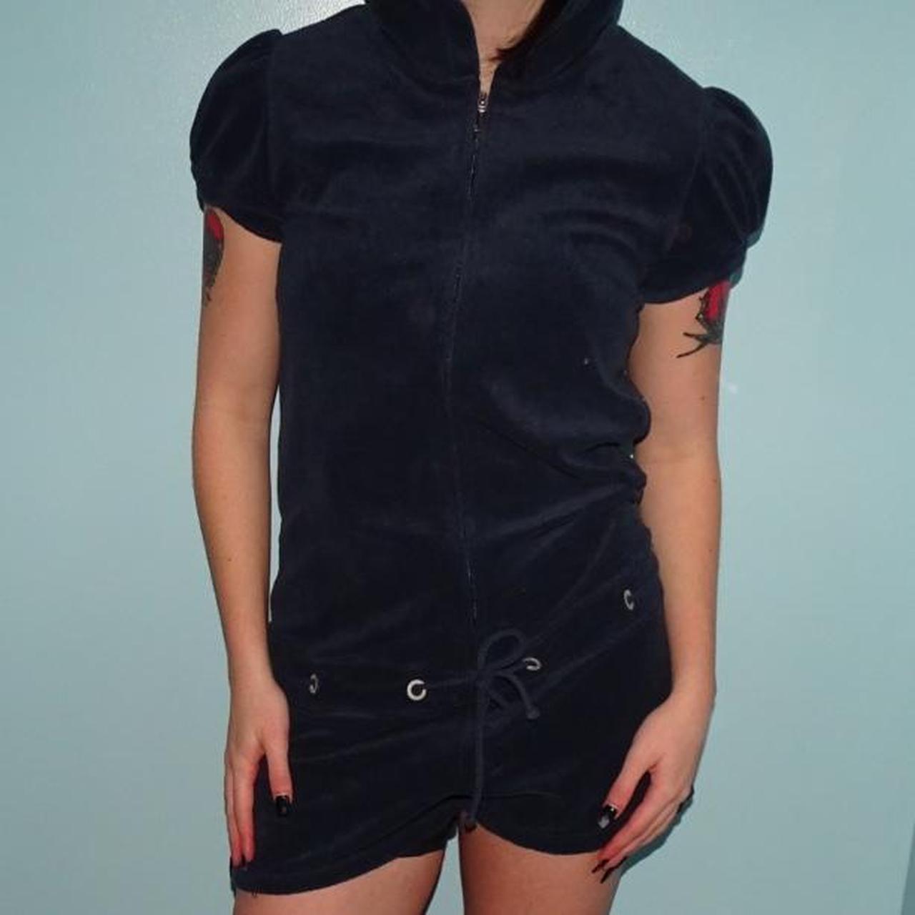 Juicy Couture Womens Navy And Silver Playsuit Romper Depop