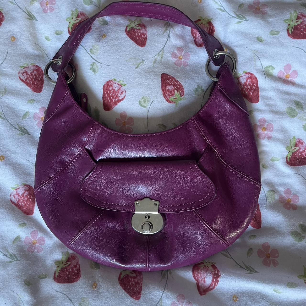 magenta y2k shoulder bag colour is more like the... - Depop