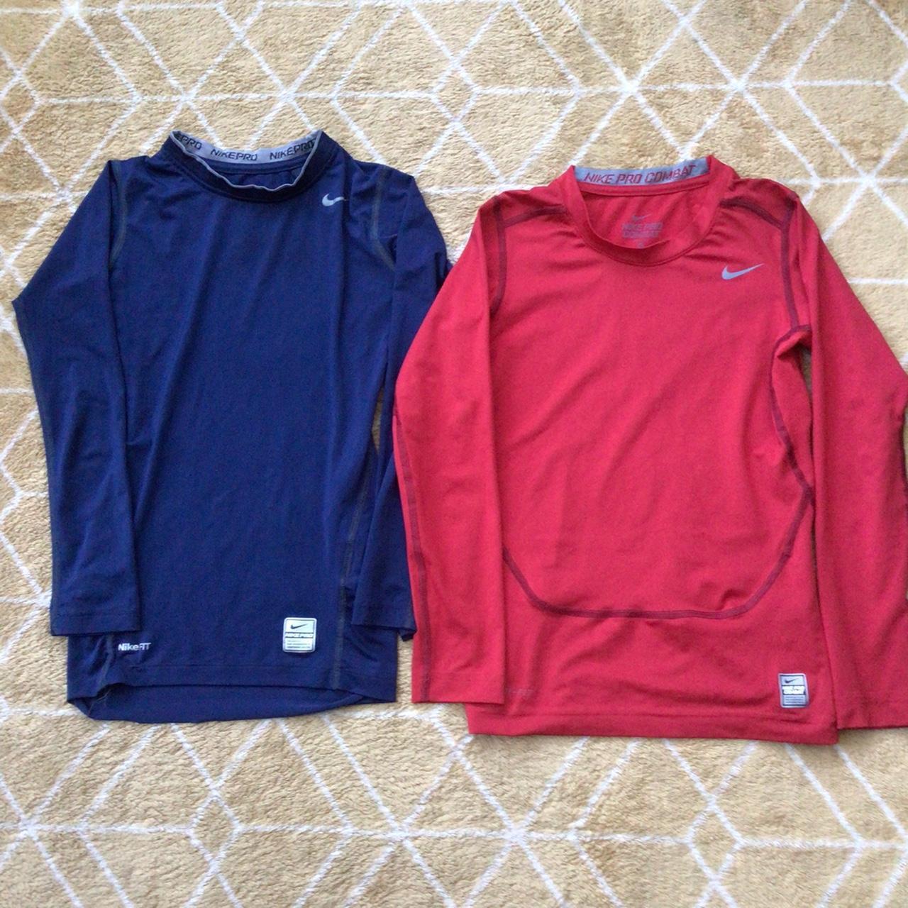 2 kids Nike base layers 1 red Nike pro combat age... - Depop