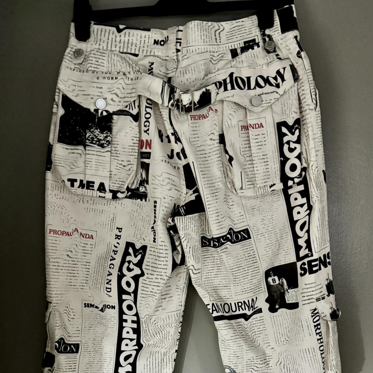These sold out newspaper print cargo pant from With... - Depop