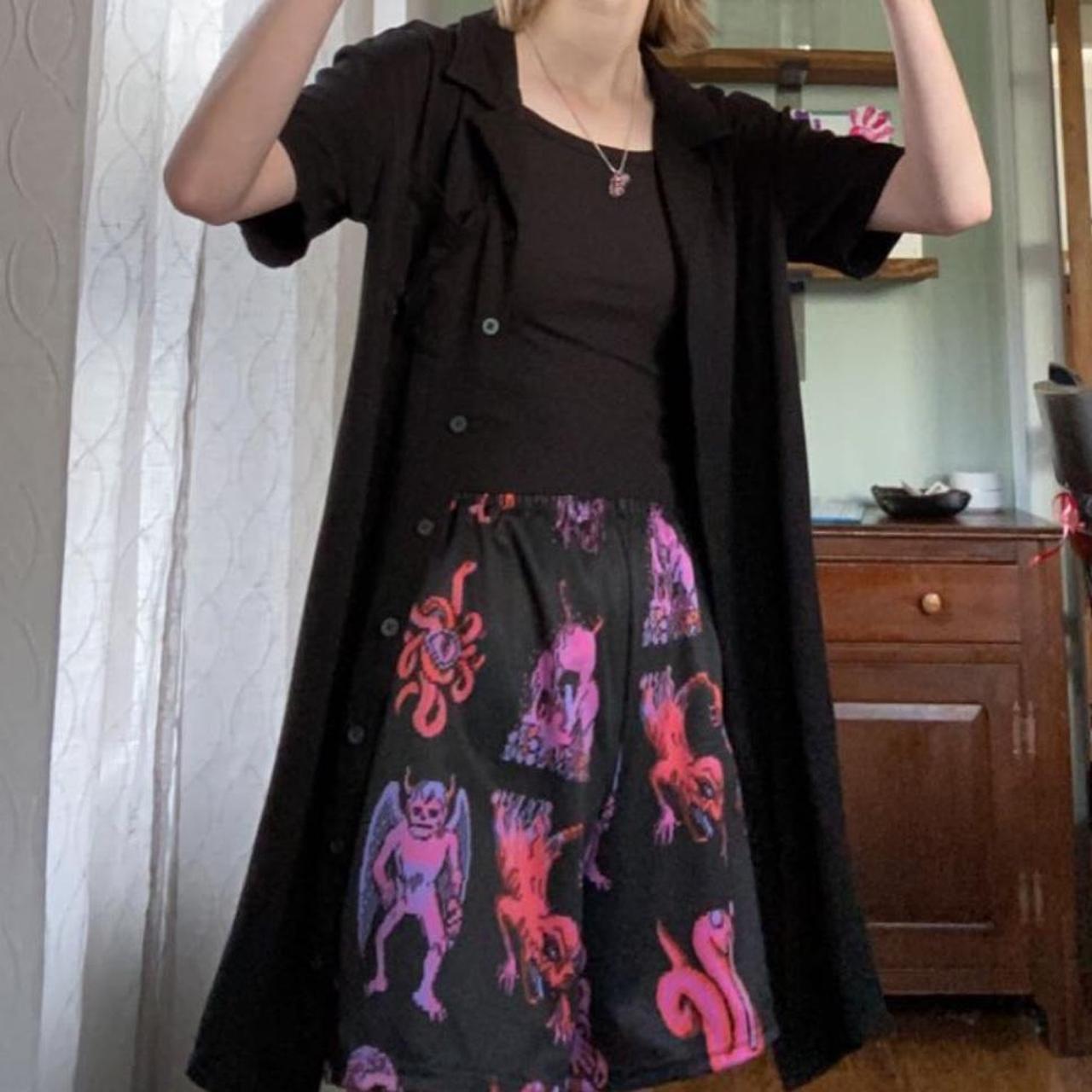 Pleasures Women's Black and Purple Shorts | Depop