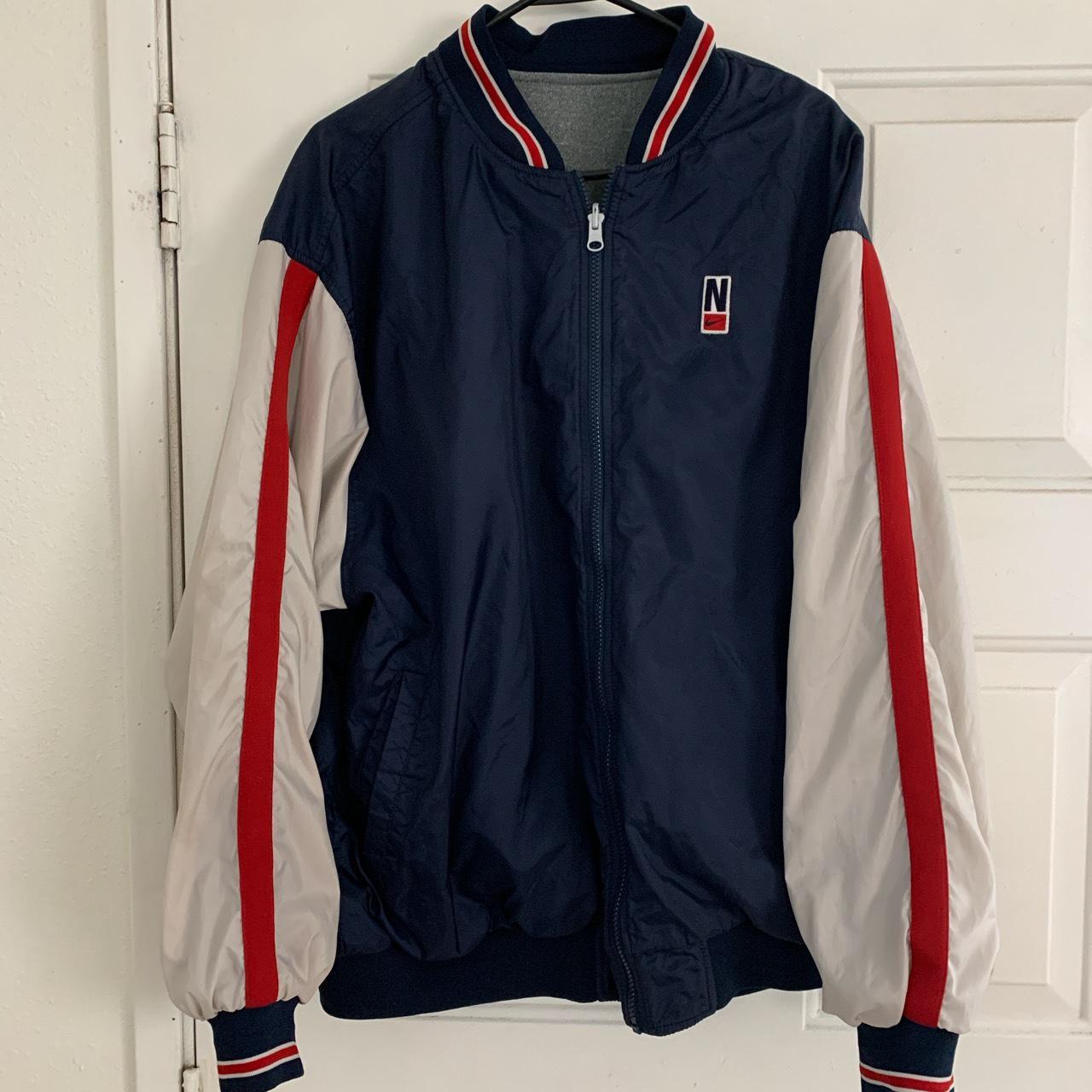Vintage Nike 2000s Reversible Jacket Y2K Navy one... - Depop
