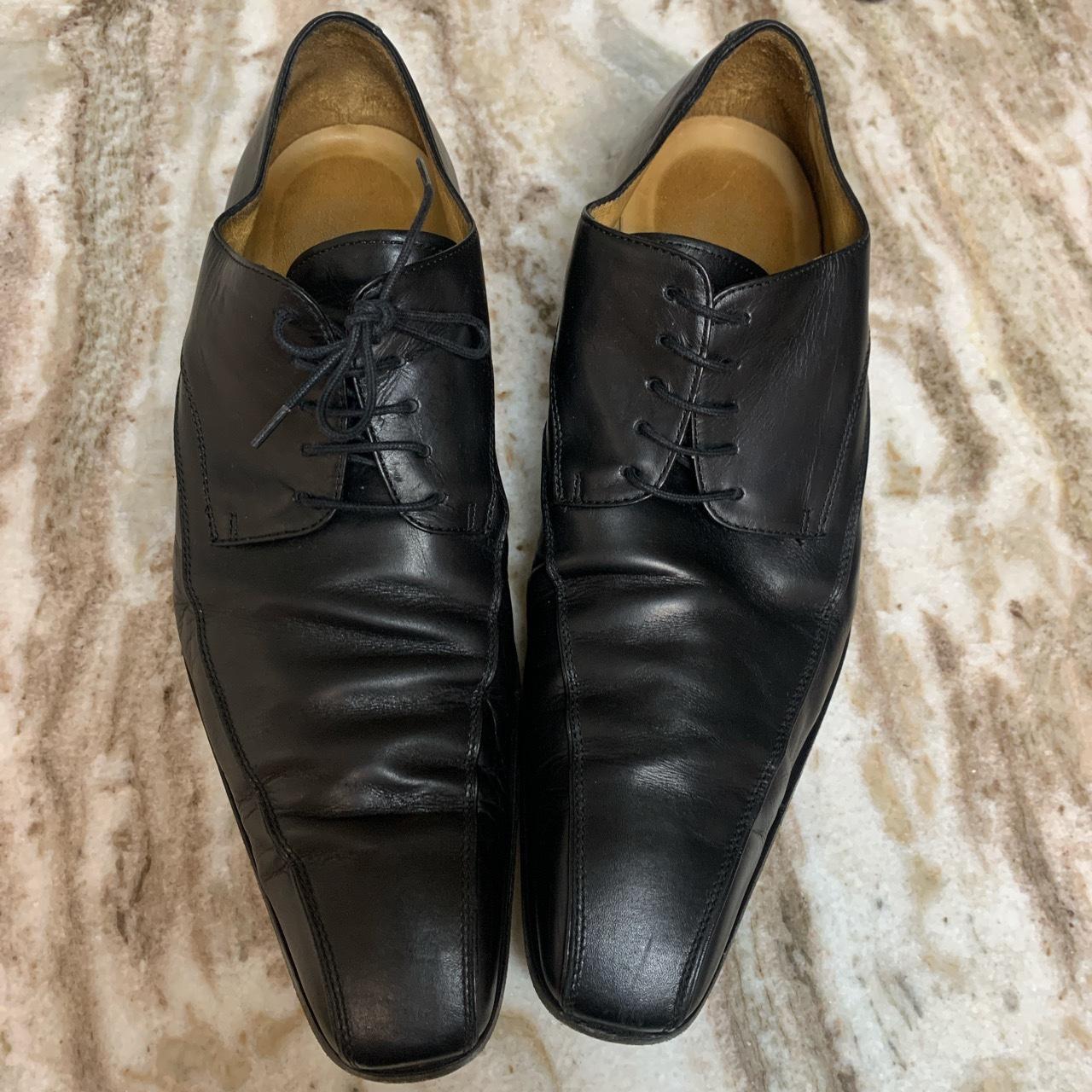 Versace Mens Black Leather shoes size 43 mens Size... - Depop