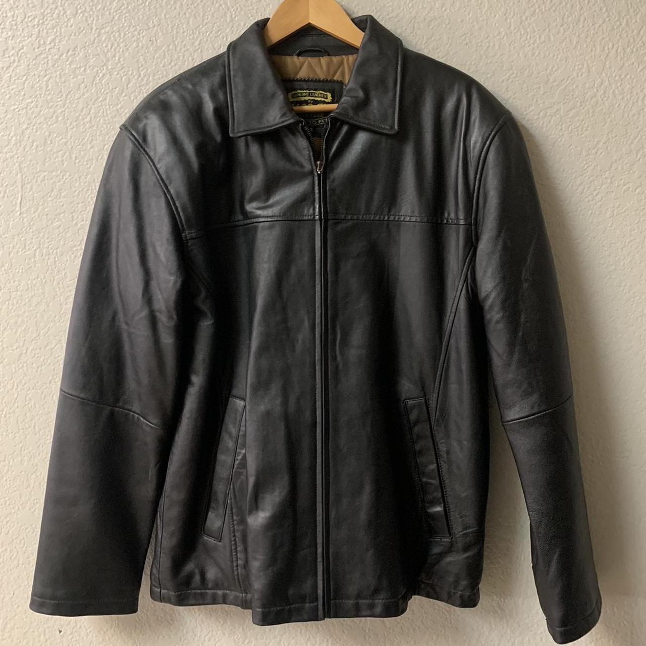 Vintage Leather Jacket size medium mens Vintage... - Depop