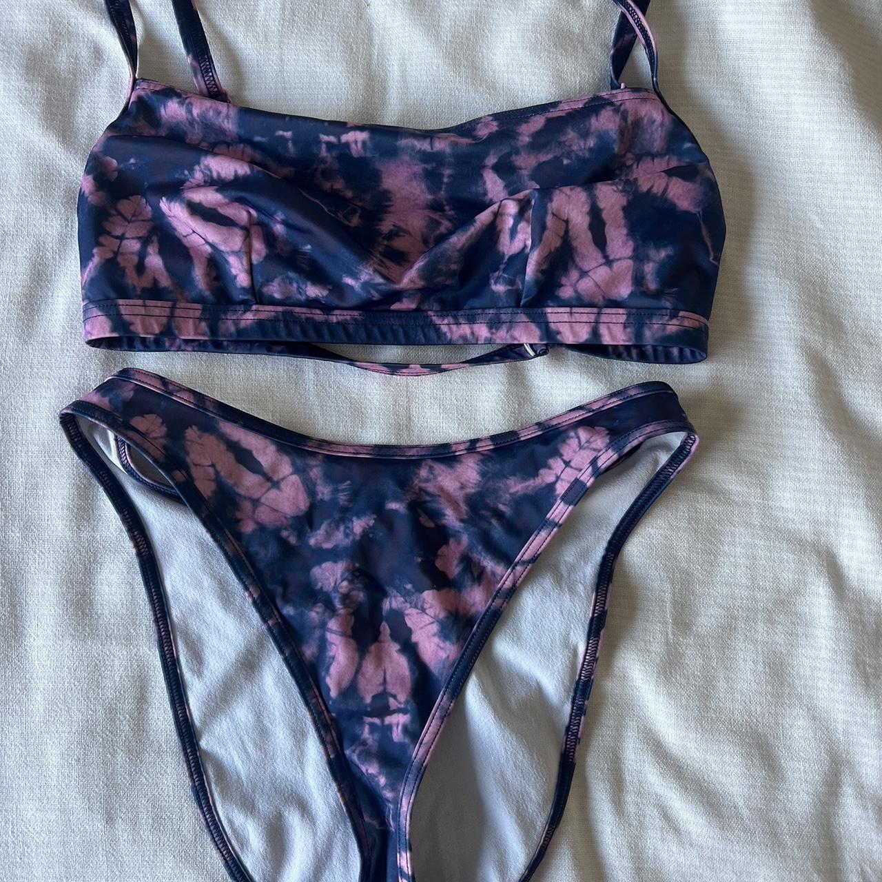 ASOS purple and pink tie dye bikini! In great... - Depop