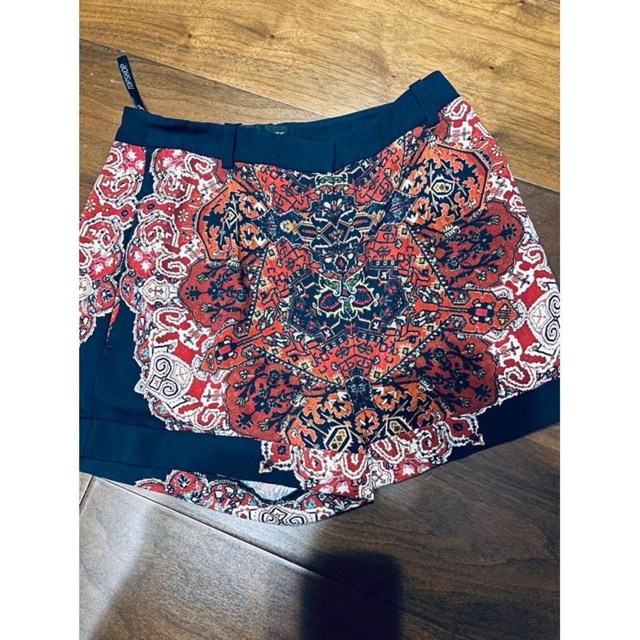 TOPSHOP paisley boho folk shorts - size UK 10 EU... | Depop