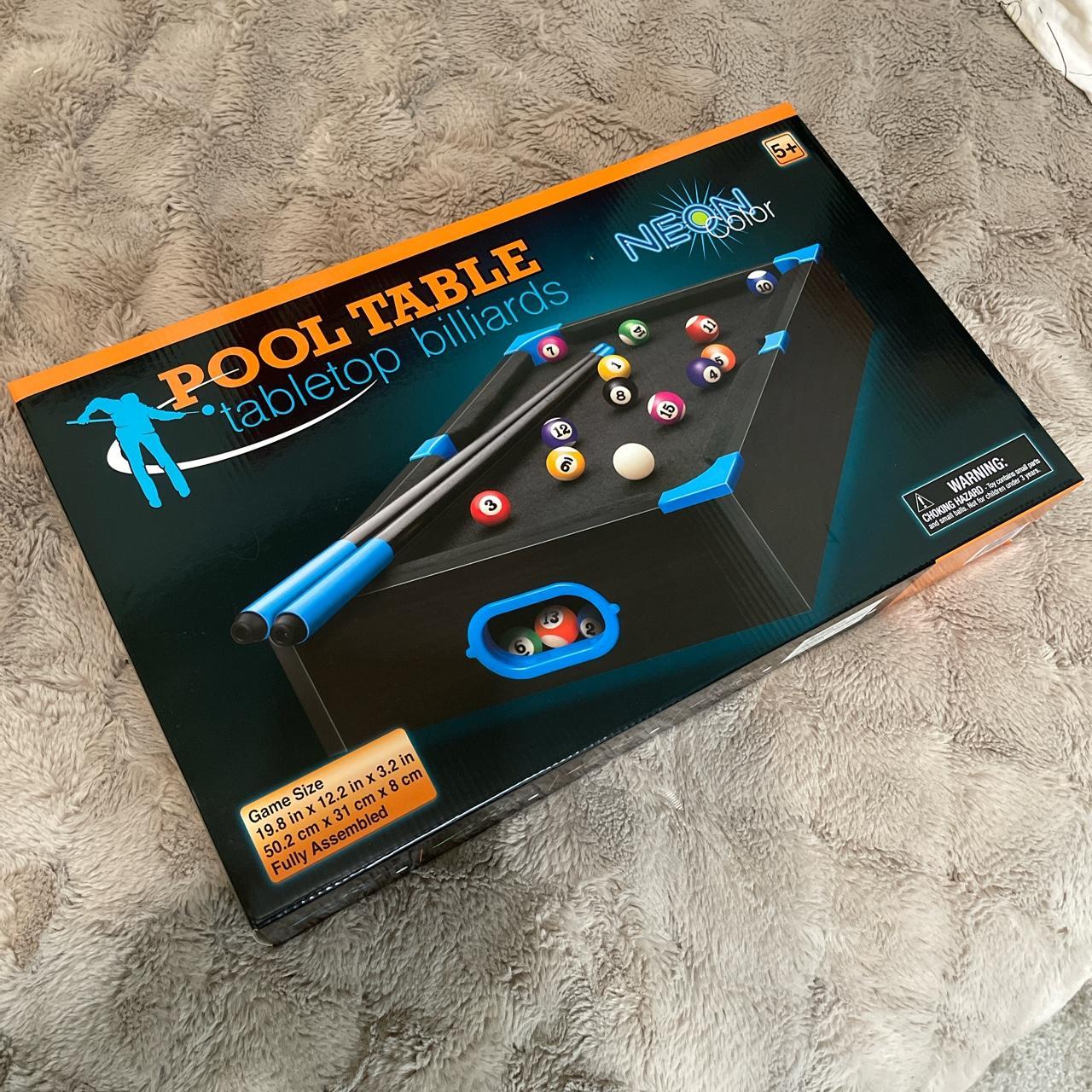 Mini tabletop pool table/billiards table. A good... - Depop