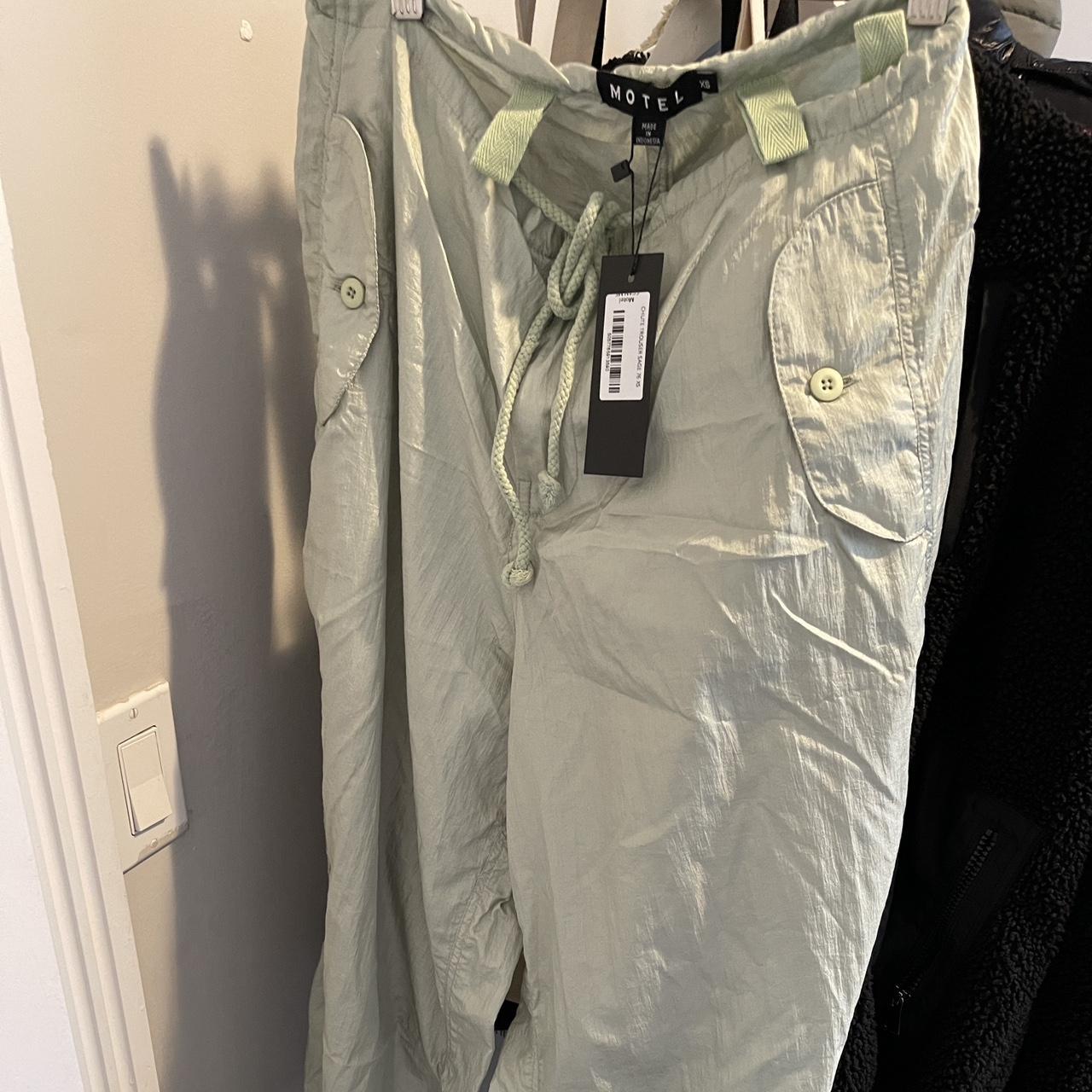 Motel Rock Cargo Parachute Pants Color mint Size... - Depop