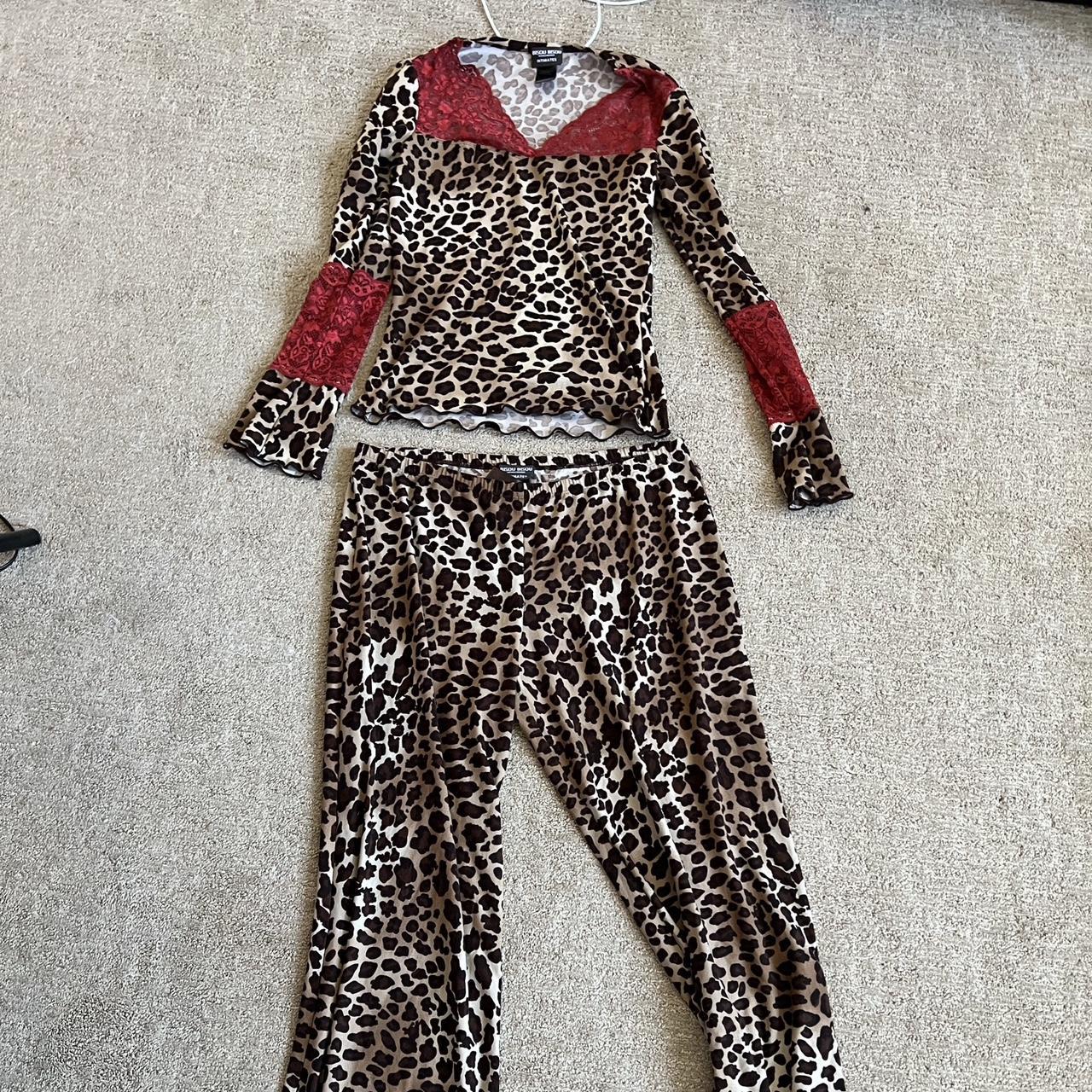 Leopard and cheetah print pajamas by Bisou Bisou.... - Depop