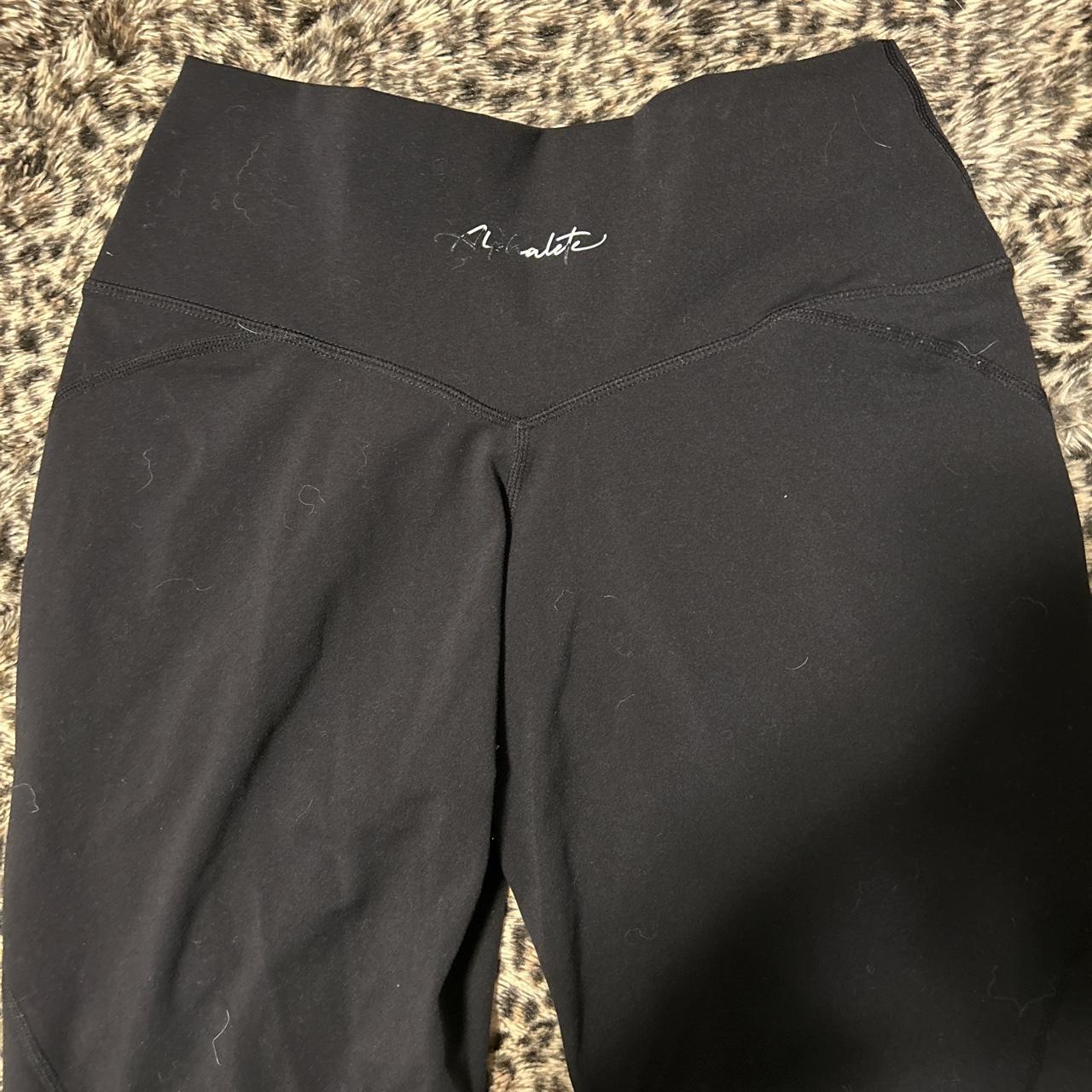 Size medium black v waistline alphalete leggings. (I... - Depop