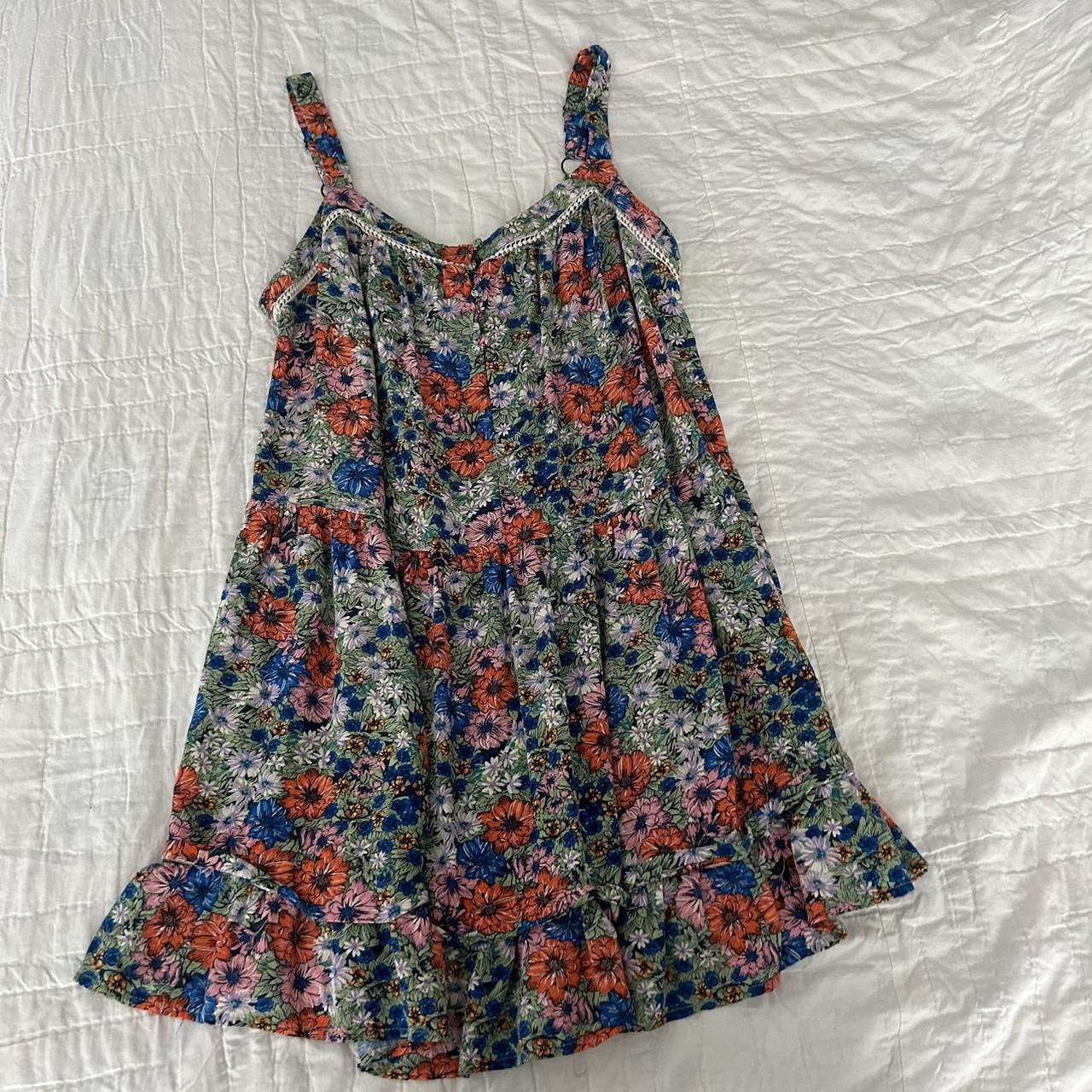 colorful floral wild fable dress size... - Depop
