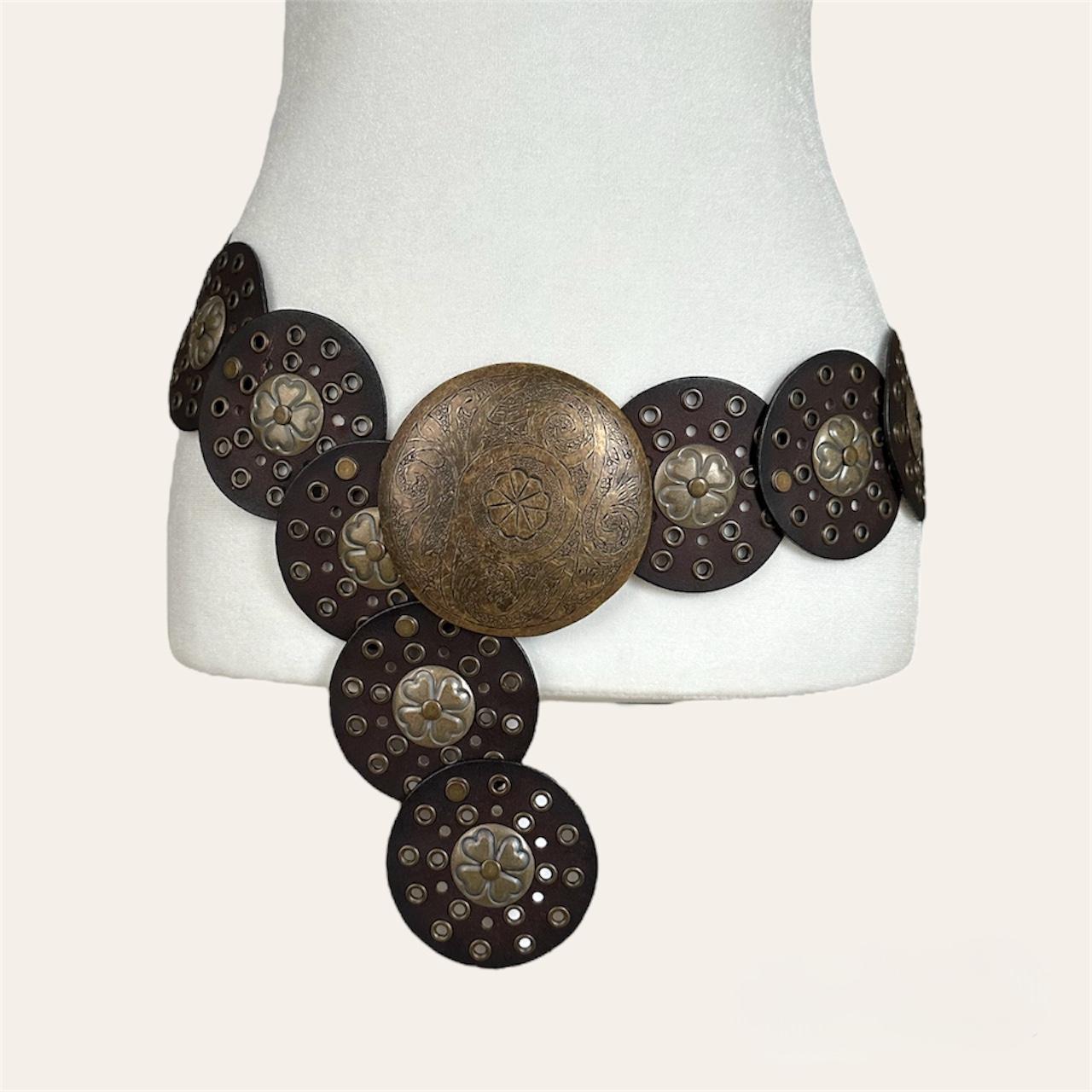 Vintage Original Circle Belt Concho Style *leather... - Depop