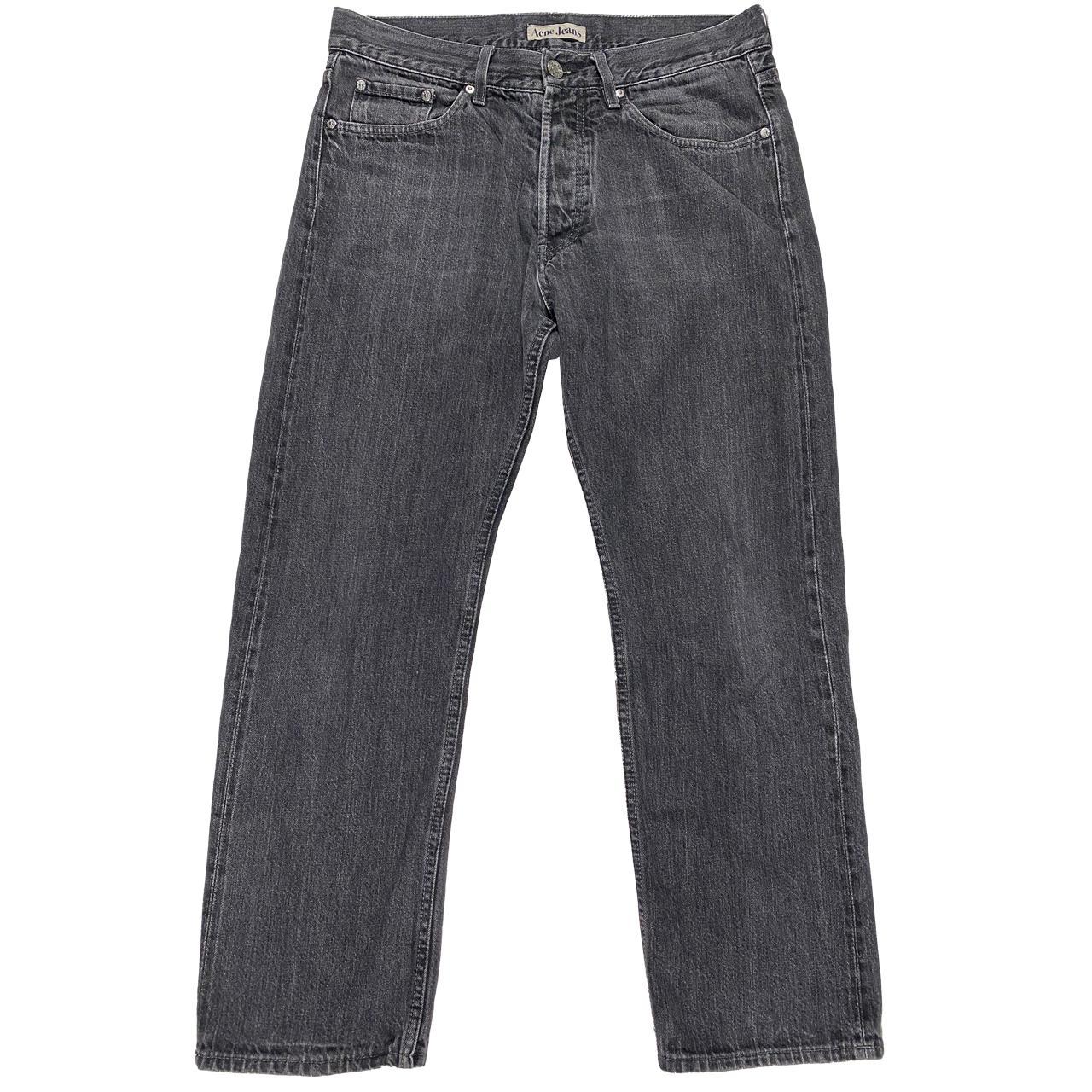 Acne Jeans Generic Boy Black Straight Leg Faded... | Depop