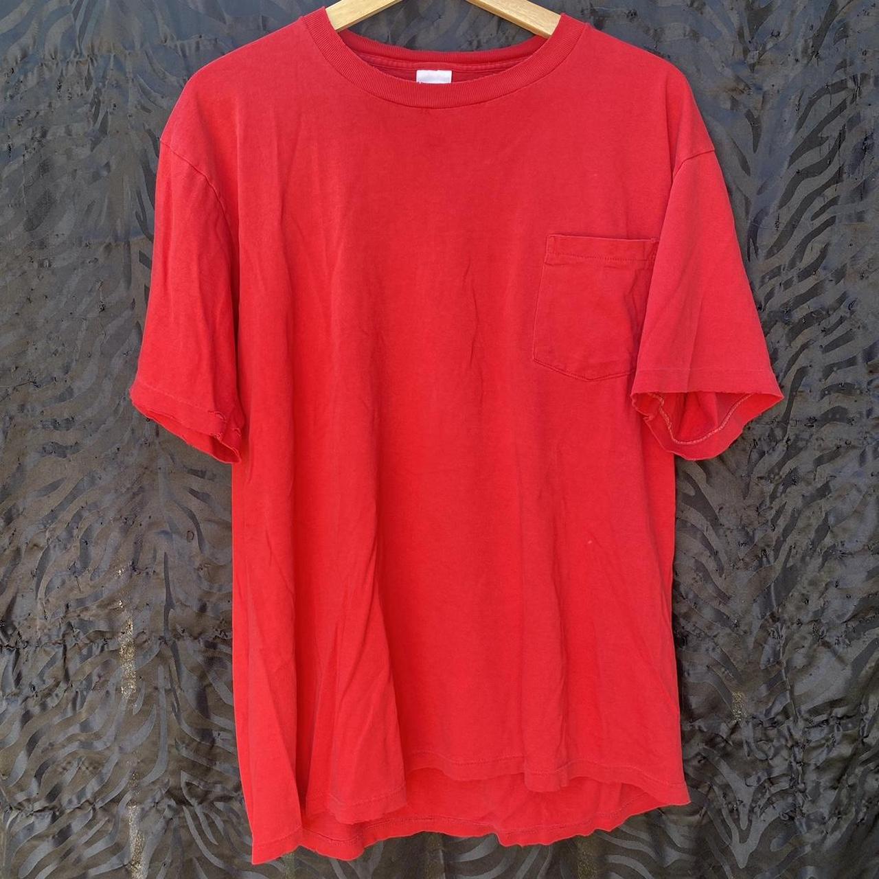 Vintage Red pocket tee Good condition (minor... - Depop