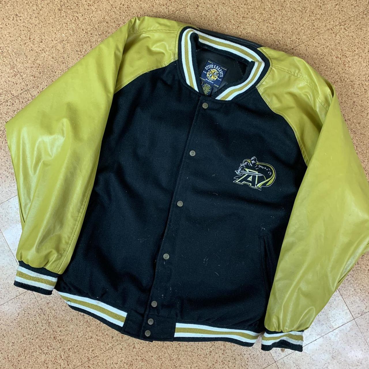 Army letterman Steve & Barry's Jacket Sz. XXXL black... - Depop