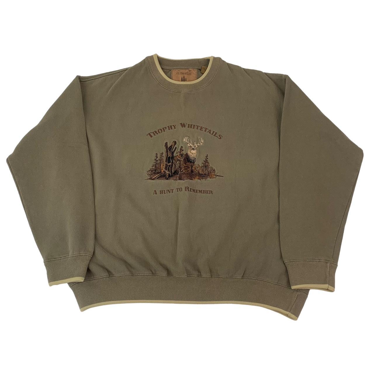 Vintage Embroidered Trophy Whitetails Hunting Nature... - Depop