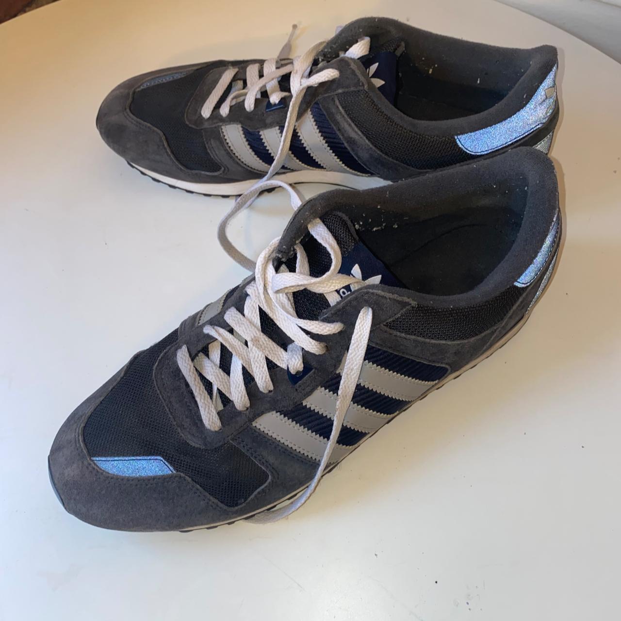 Adidas Zx 700 reflective back navy blue Size... - Depop