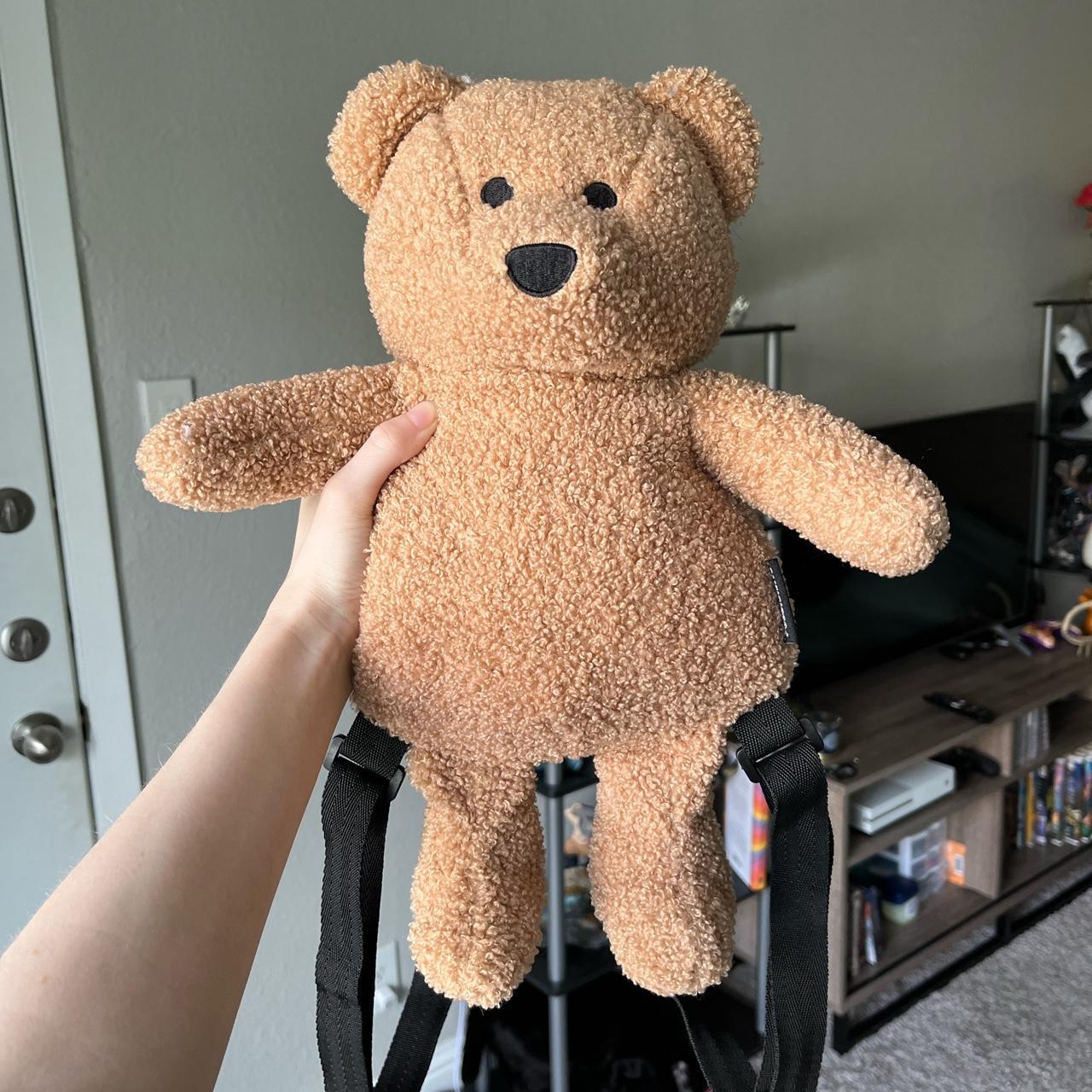 Cute Brown Bear Plush Backpack - Depop