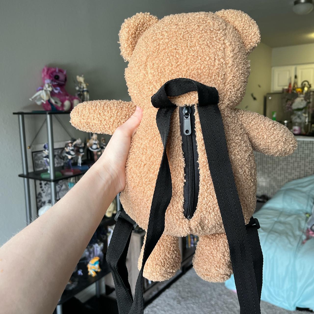 Cute Brown Bear Plush Backpack - Depop