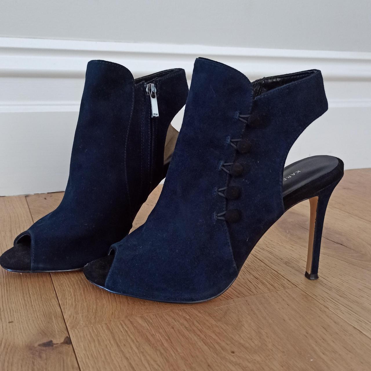 Karen Millen black suede heels In excellent... - Depop
