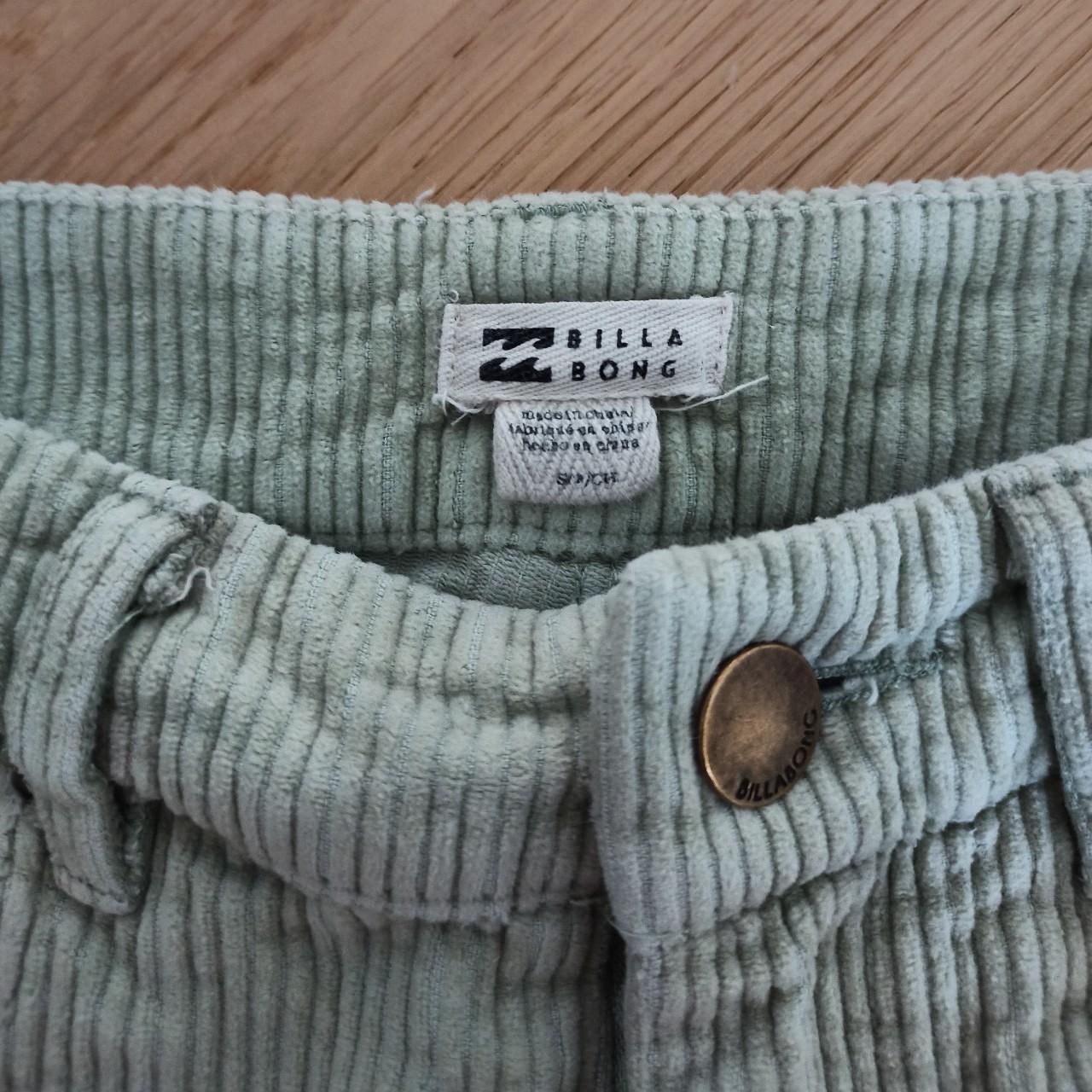 Billabong soft green cord pants In excellent... - Depop