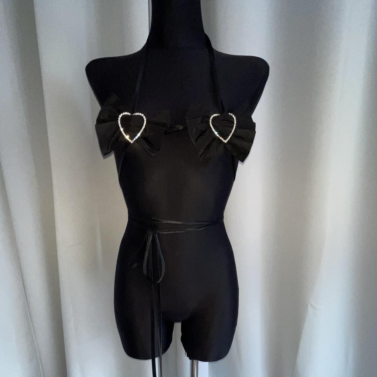 Mini bow bra made with fabrics from deadstocks Fits... - Depop