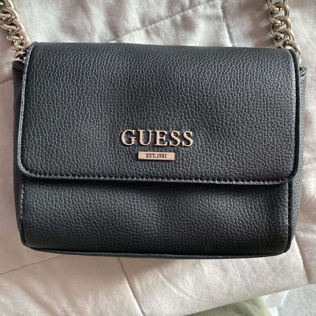 Black guess faux leather shoulder bag Can be worn... - Depop