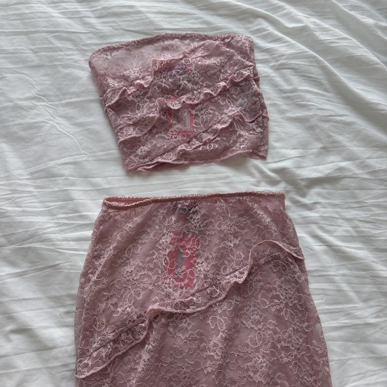 bnwt edikted pink lace set 🩷perfect for a festival... - Depop