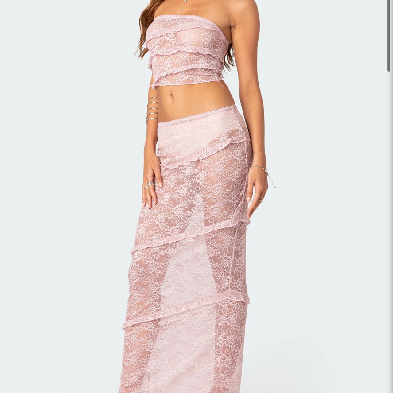 bnwt edikted pink lace set 🩷perfect for a festival... - Depop