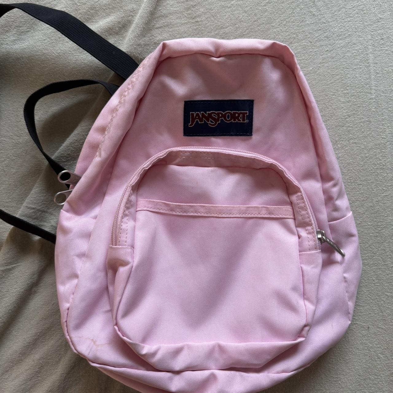 mini pink jansport backpack slay for festivals... | Depop