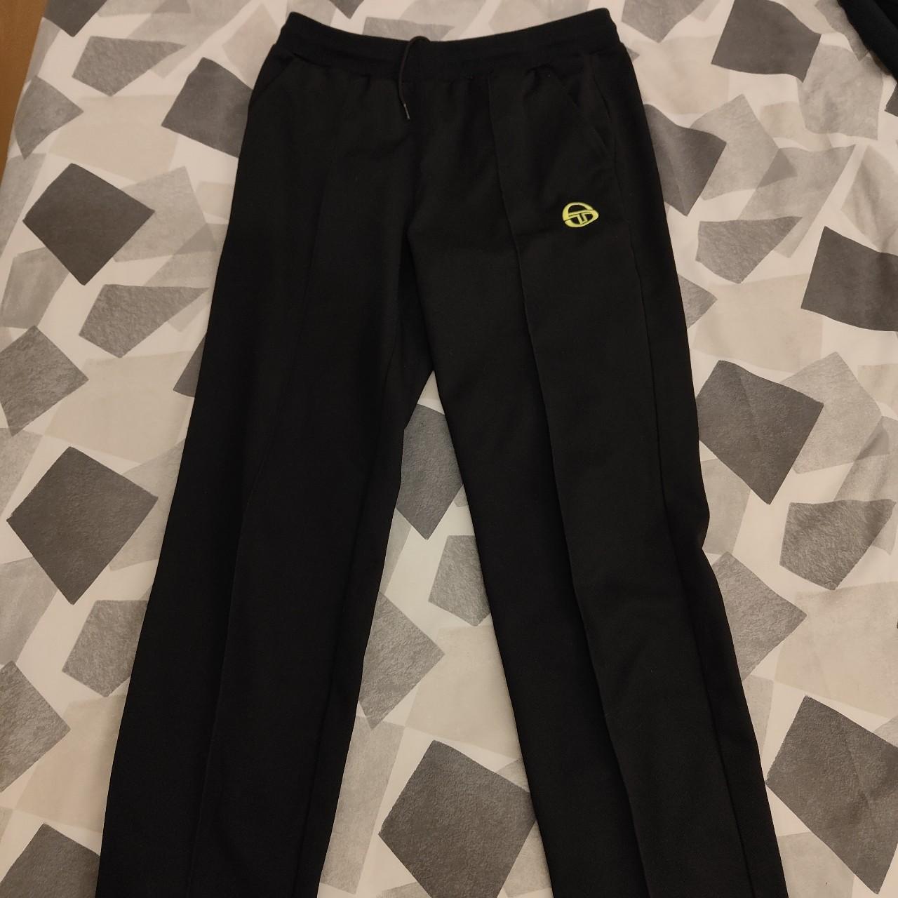 Sergio Tacchini tracksuit in Black and Luminous... - Depop