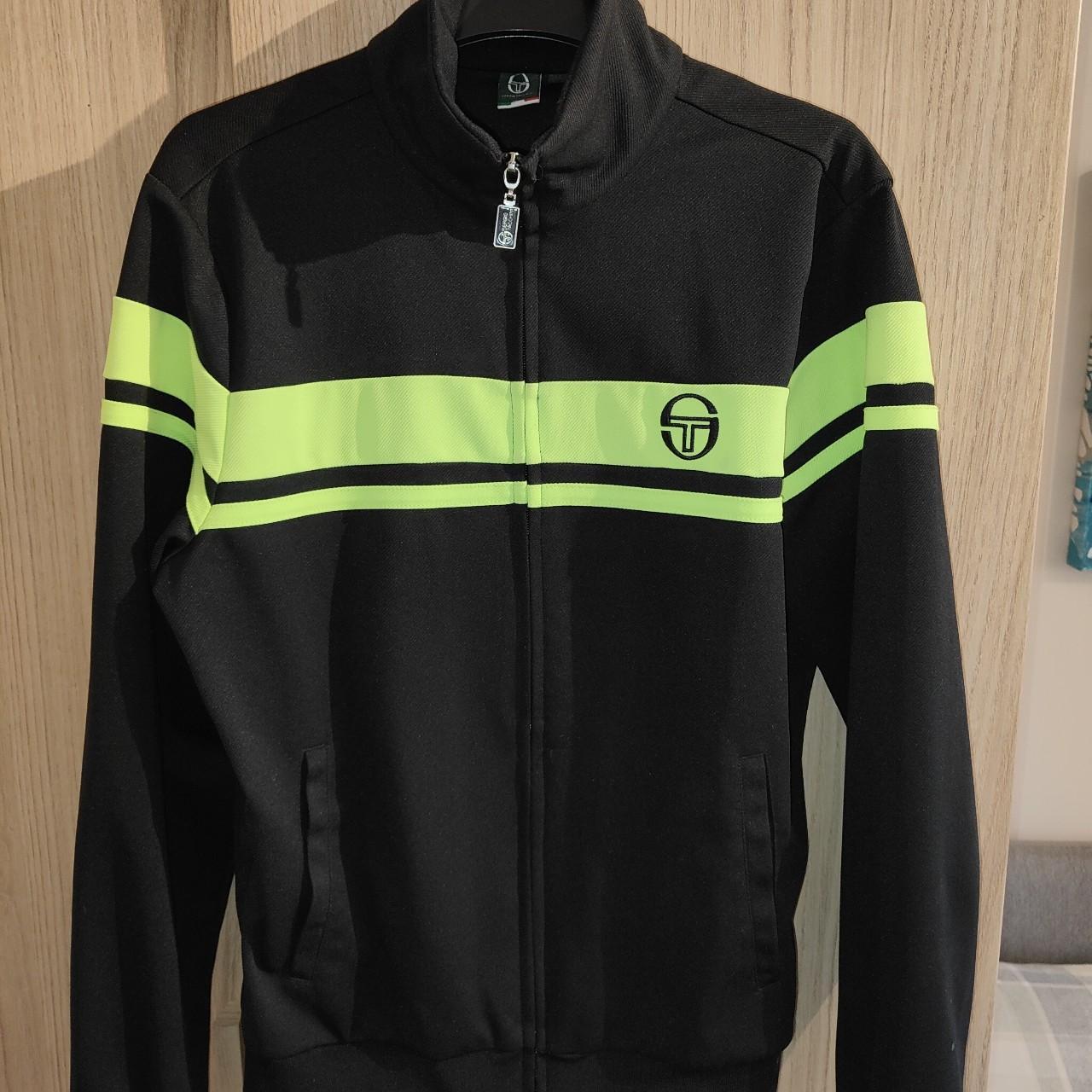 Sergio Tacchini tracksuit in Black and Luminous... - Depop