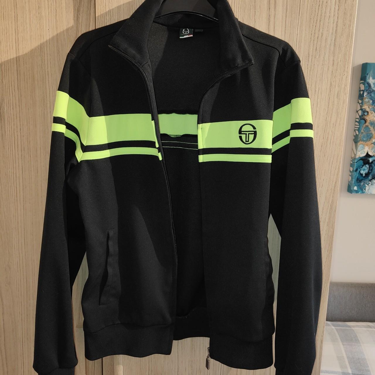 Sergio Tacchini tracksuit in Black and Luminous... - Depop