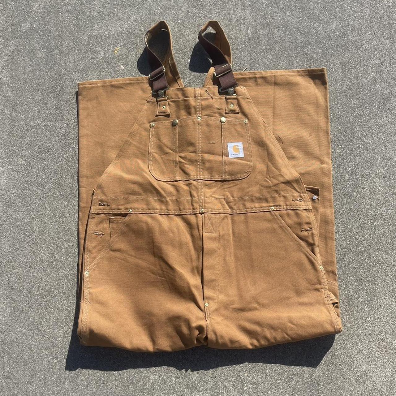- vintage NWT Carhartt tan overalls - 42/30 - zero... - Depop