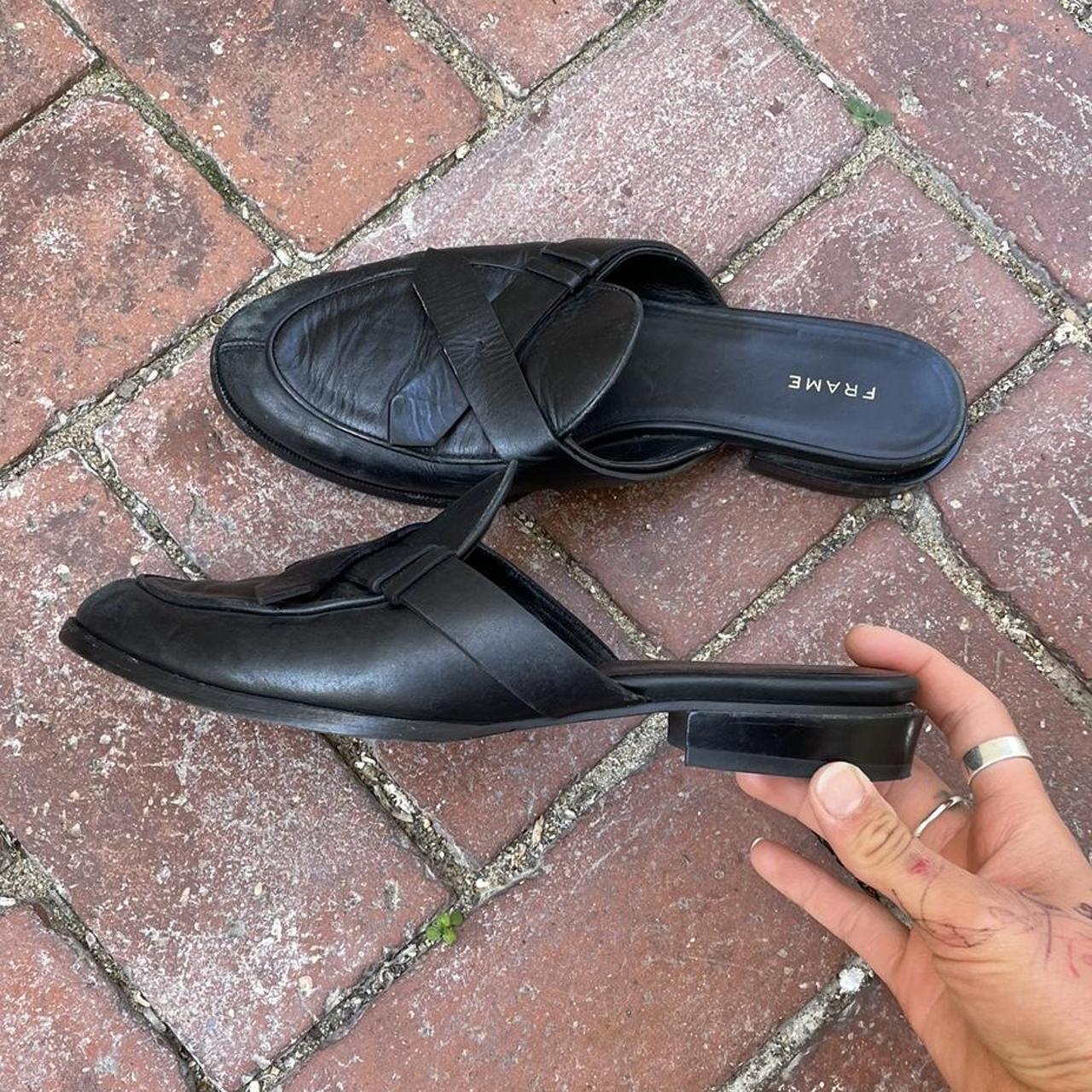 black Frame shoes real leather Made in Spain very... - Depop
